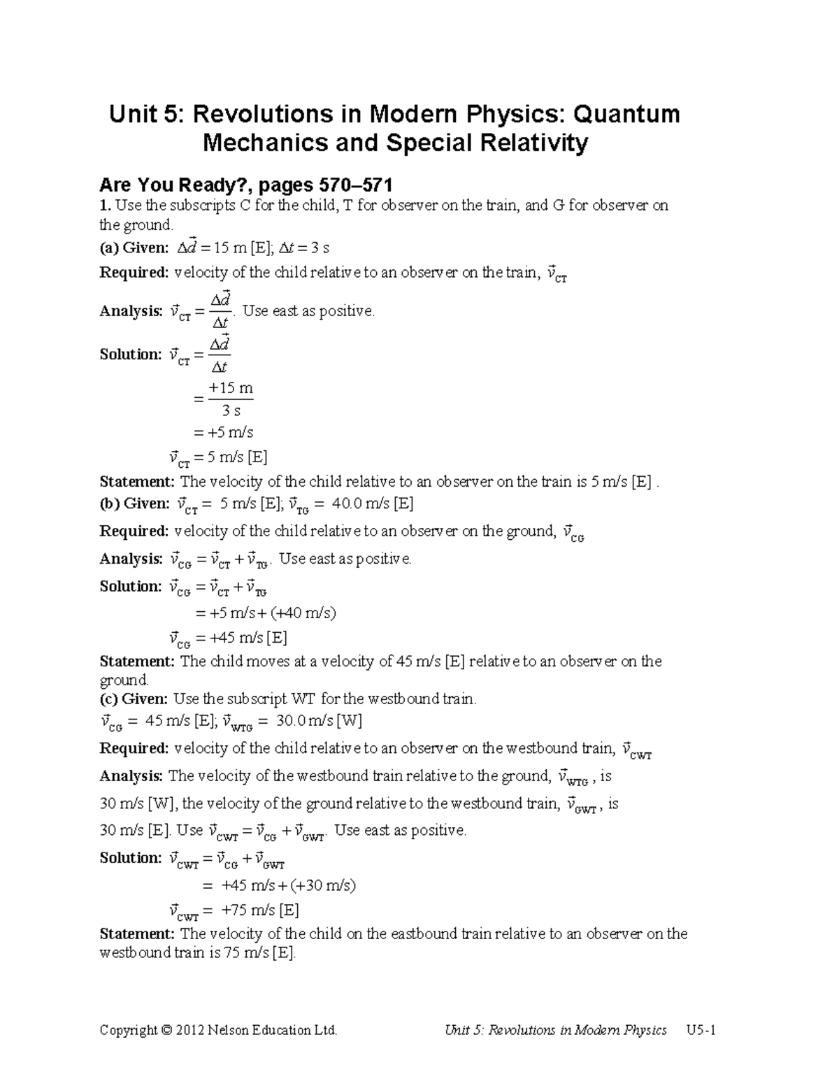 Phys12 Unit 5 Are You Ready - Unit 5: Revolutions in Modern Physics ...