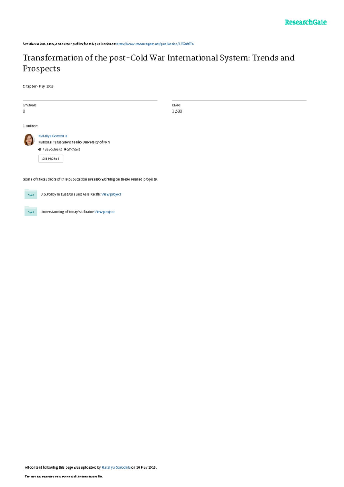 S2 - Transformation of the post cold War international system - See ...