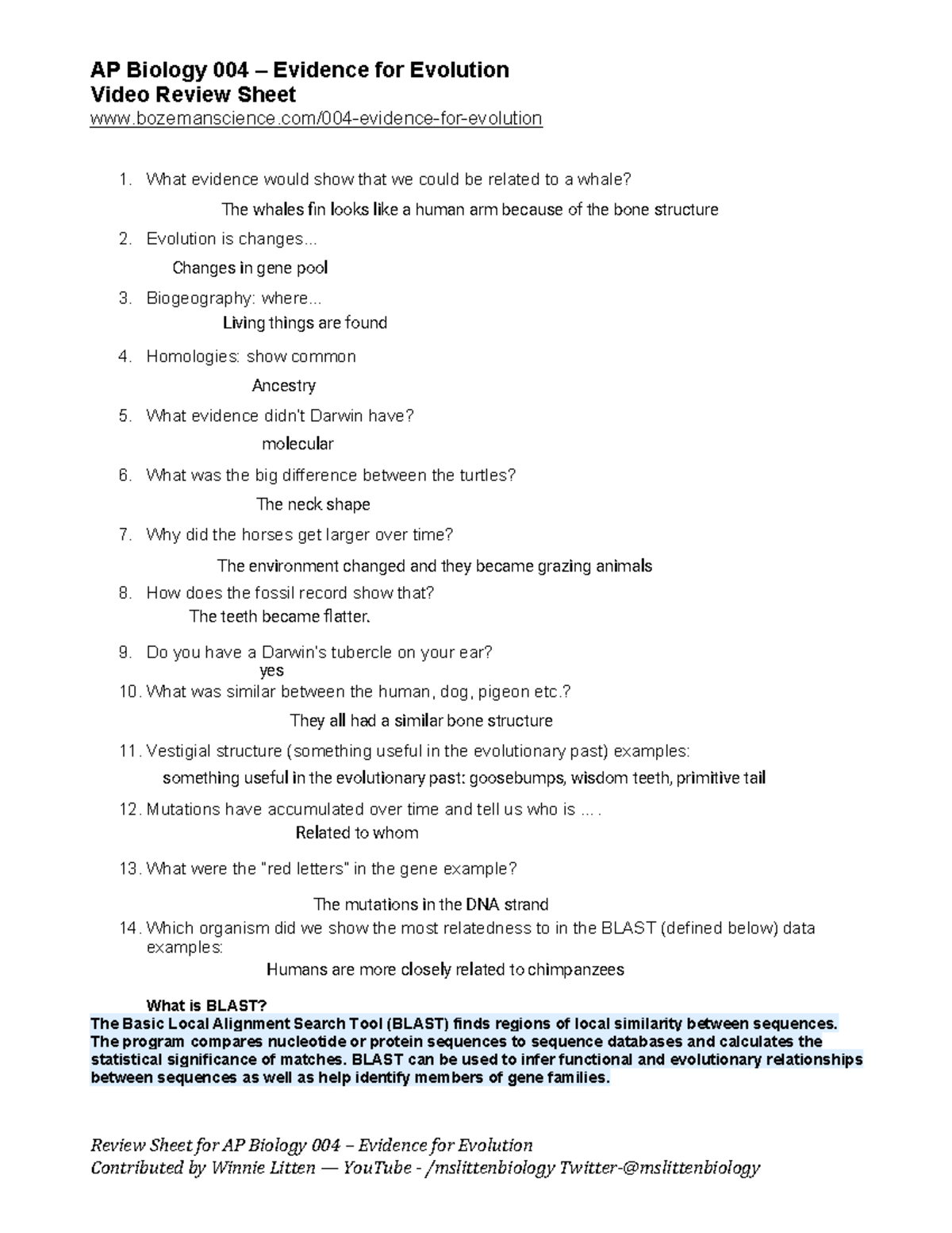 Kami Export - Christa Dickman - AP-Bio-004-Evidence-for-Evolution ...