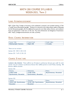 Math200 Sec 102 W1 2022 Solutions to 1st Exam - Math 200, Section 102 ...