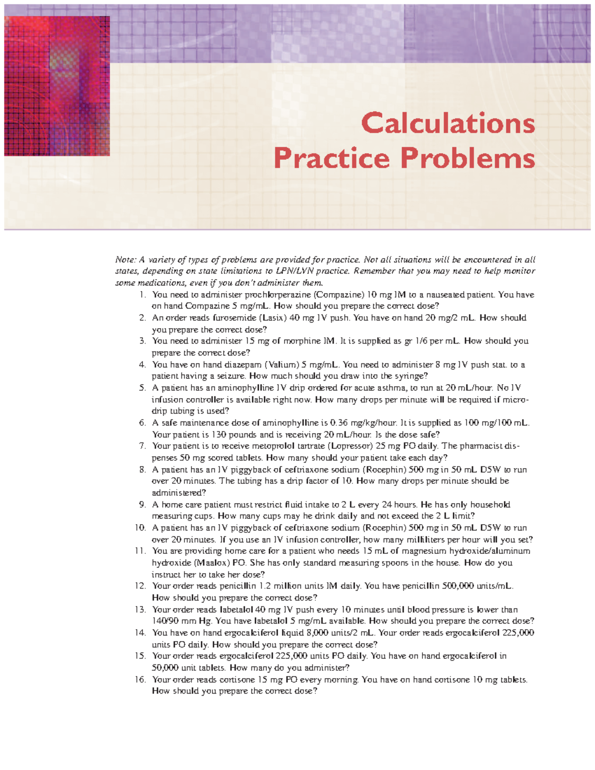 100 Dosage Calculation Practice And Answers Calculations Practice