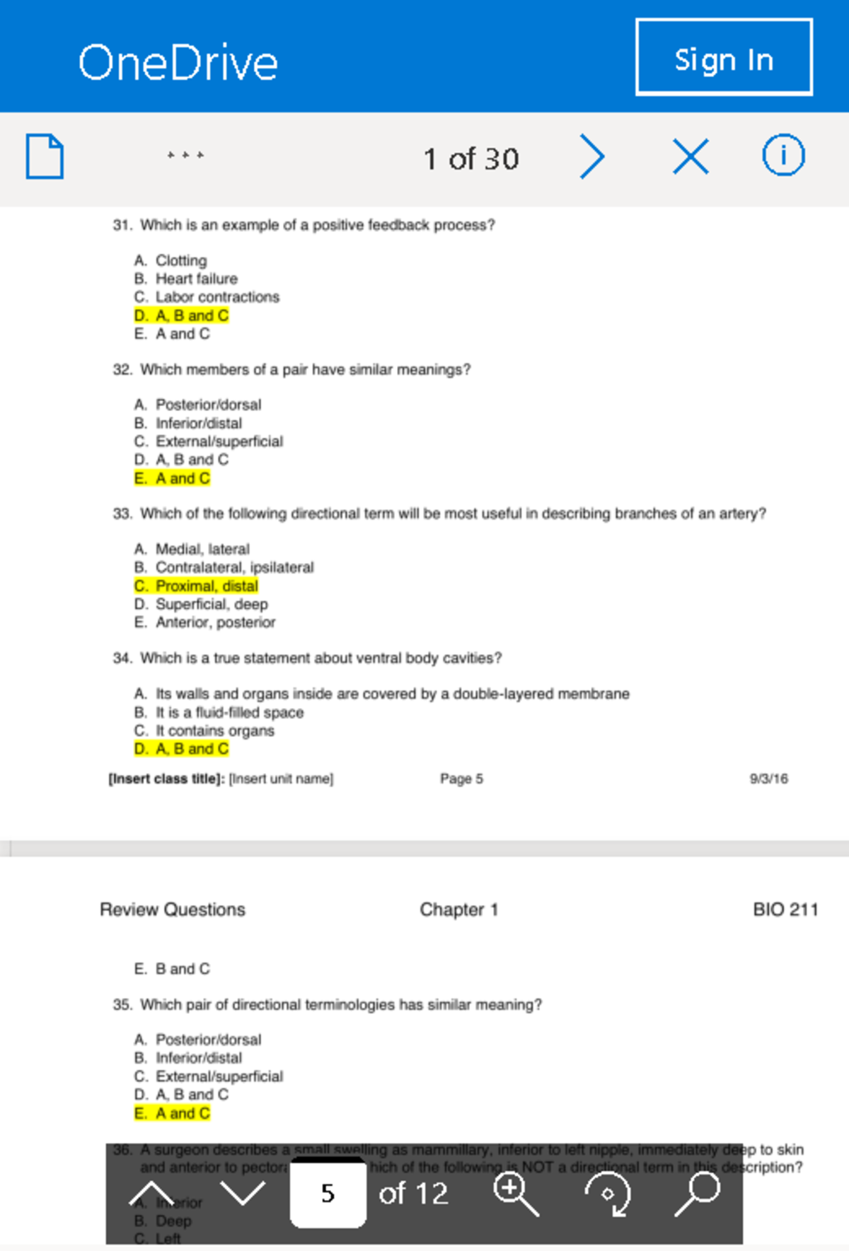 Sample questions Chapter 01 211 labeled.pdf - One Drive 2 - ! OneDrive !! " Sign in " !! - Studocu