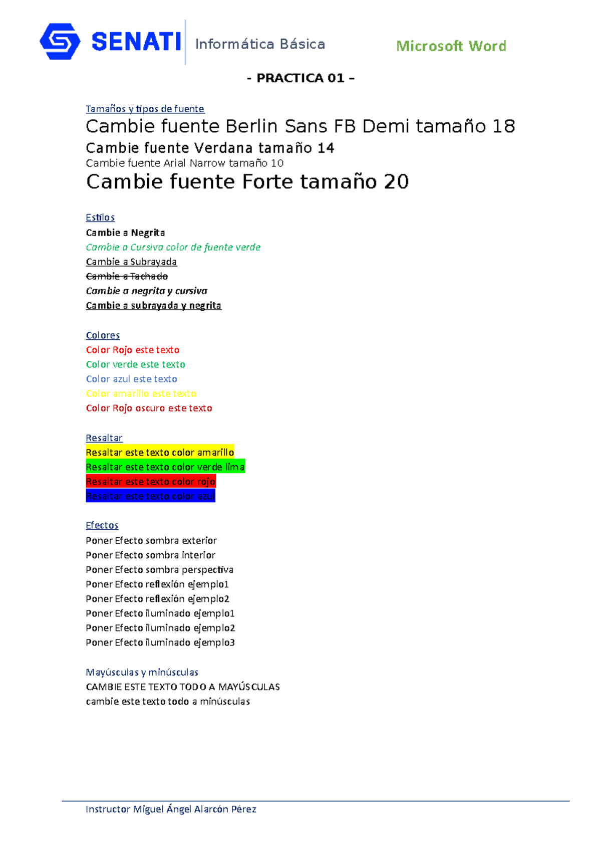 Practica 01 word informatica basica - Microsoft Word PRACTICA 01 ...