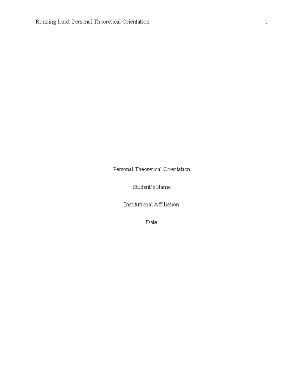 Theoretical Orientation The Philosophy That He She Assumes On How A
