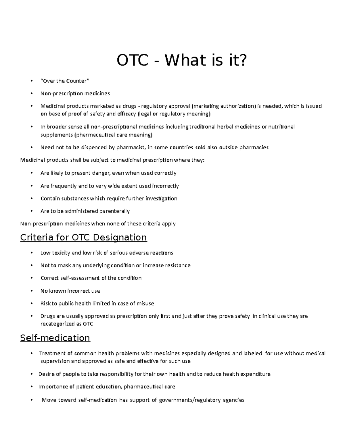 Chapter - 12 OTC - OTC - What is it? “Over the Counter” Non ...