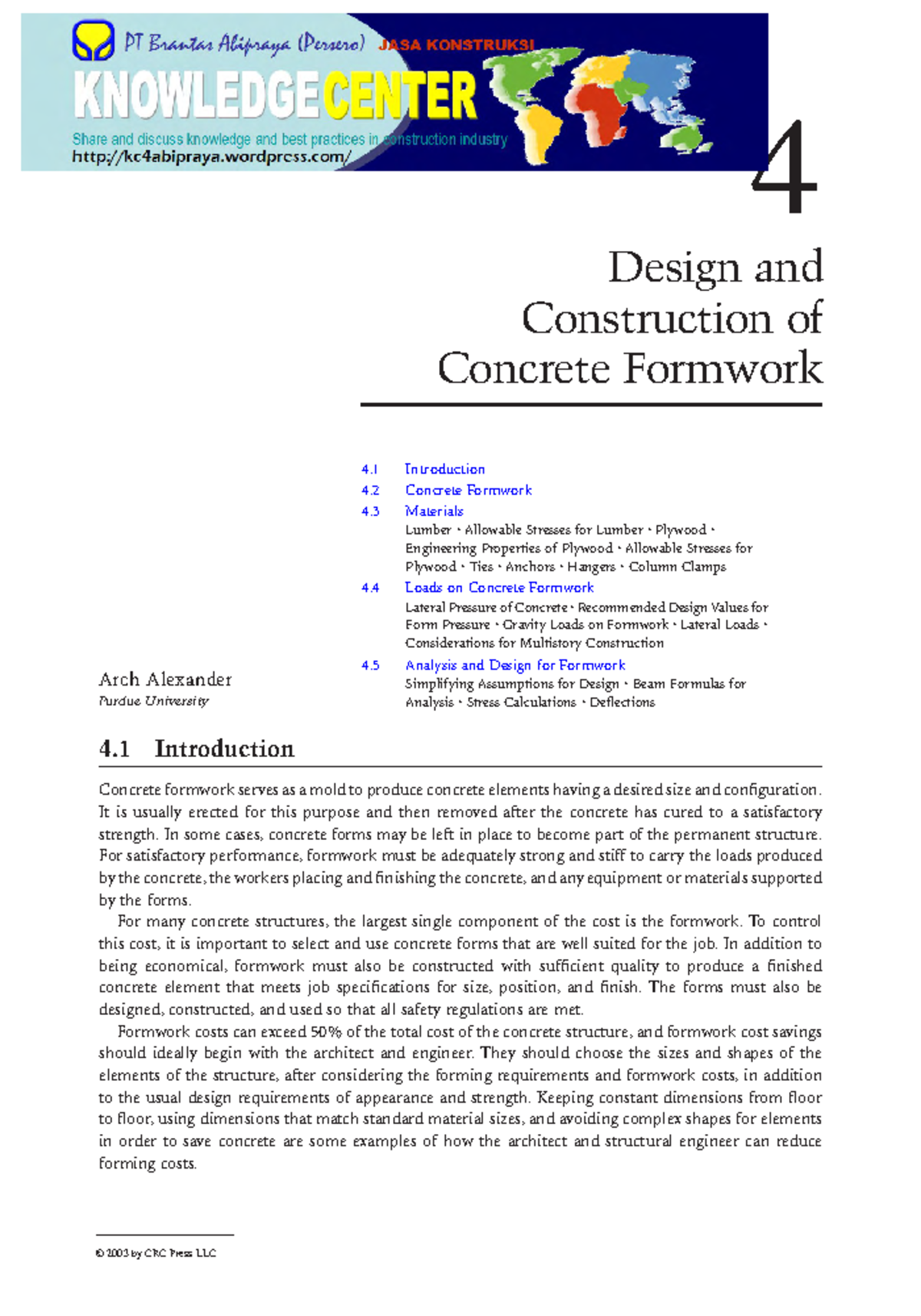 Ebook - Design and Construction of Concrete Formwork - 4 Design and ...