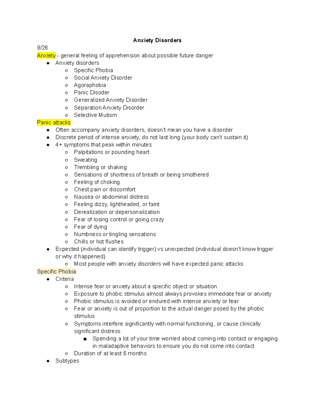 Anxiety Disorders - Fall 2022 Dr. Looby - Deprecated API usage: The SVG ...