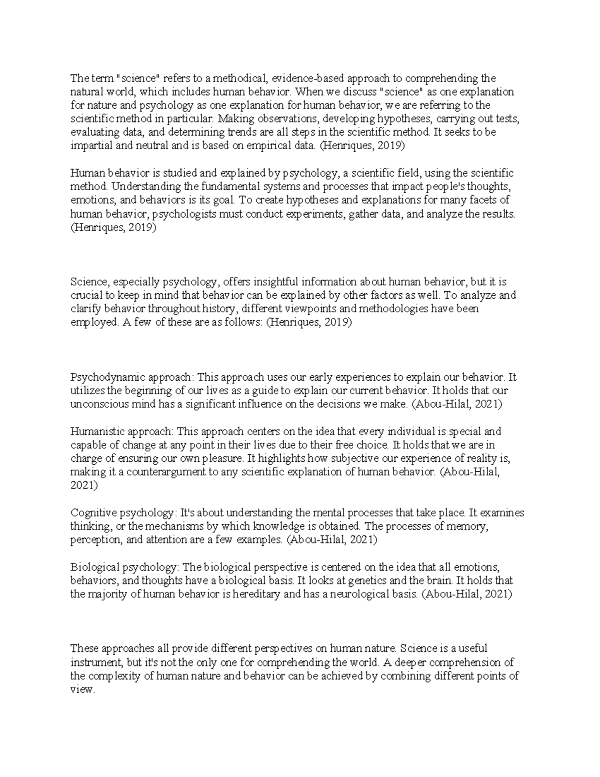 Introduction to Psychology learning journal unit 1 - The term "science ...