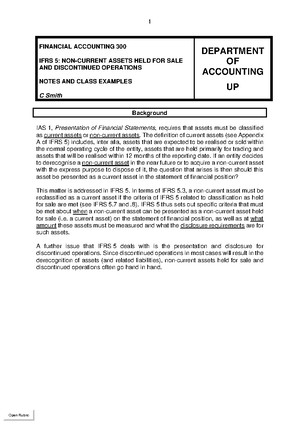 IAS36 Notes and class examples - FINANCIAL ACCOUNTING 300 IAS 36 ...
