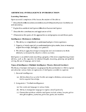 Principles of Artificial Intelligence - Introduction: AI problems ...