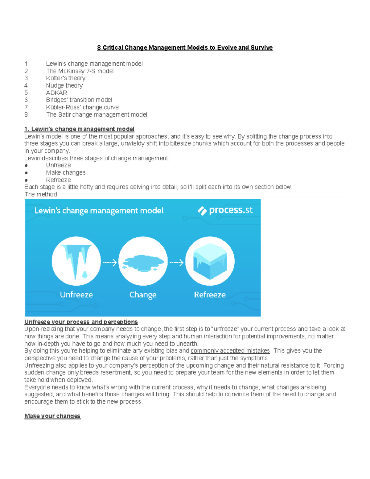8 Critical Change Management Models to Evolve and Survive - 2. 3. 4. 5 ...