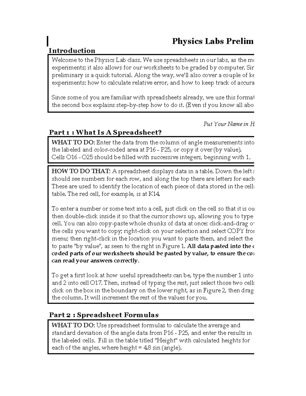 Physics Lab Preliminary - Introduction Put Your Name in Her Part 1 ...
