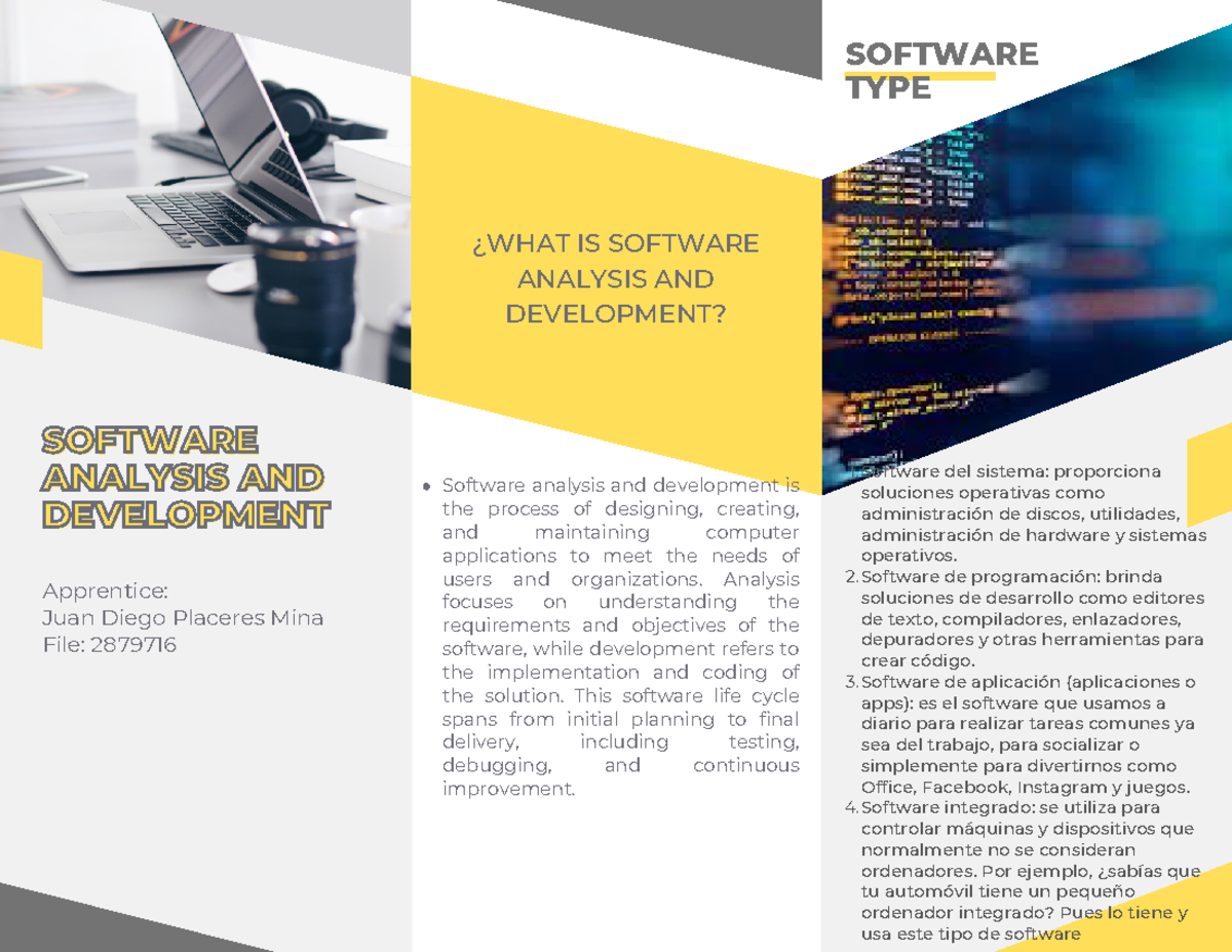 Folleto Brochure de Servicios Empresa Profesional amarillo - Apprentice ...