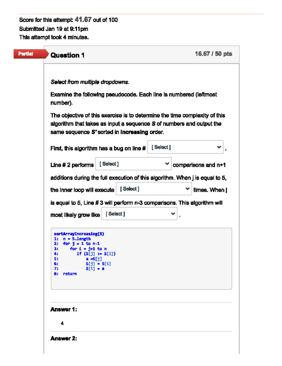 M1V3 - Sorting Algorithm practice - COMP 3270 - Studocu
