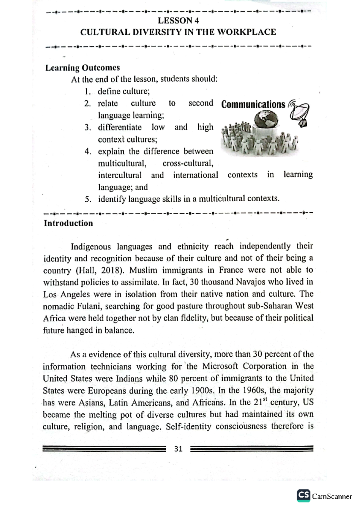 Purposive Communication Chapter 1 Lesson 4 5 6-1 - LESSON 4 CULTURAL ...