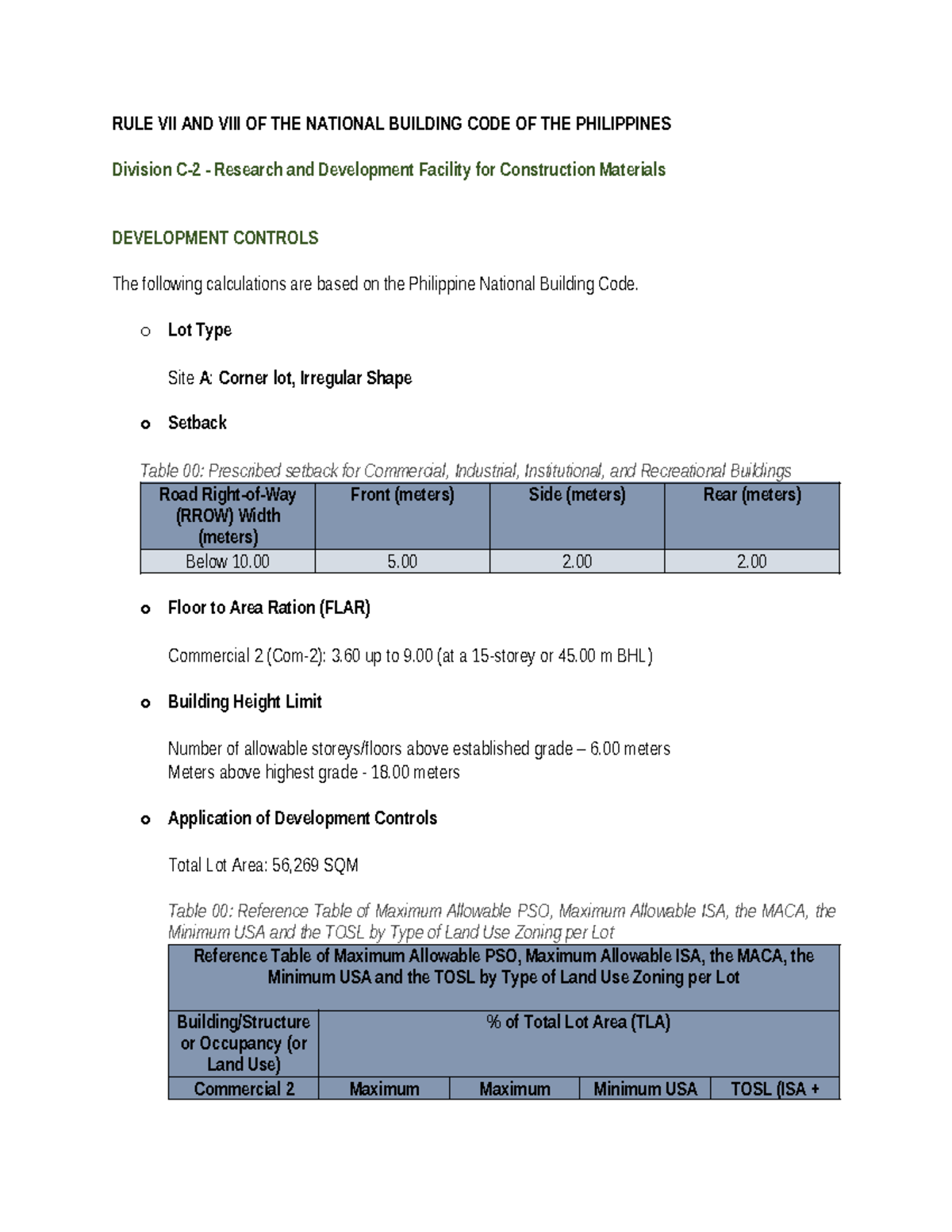 Project Development Controls - RULE VII AND VIII OF THE NATIONAL ...