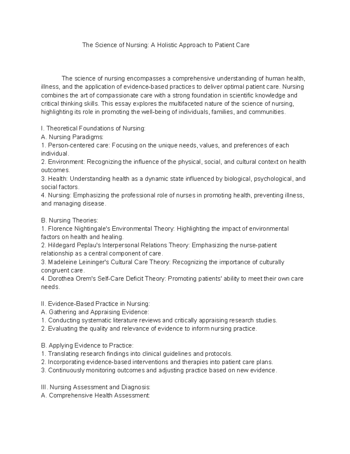 The Science of Nursing A Holistic Approach to Patient Care - Nursing ...