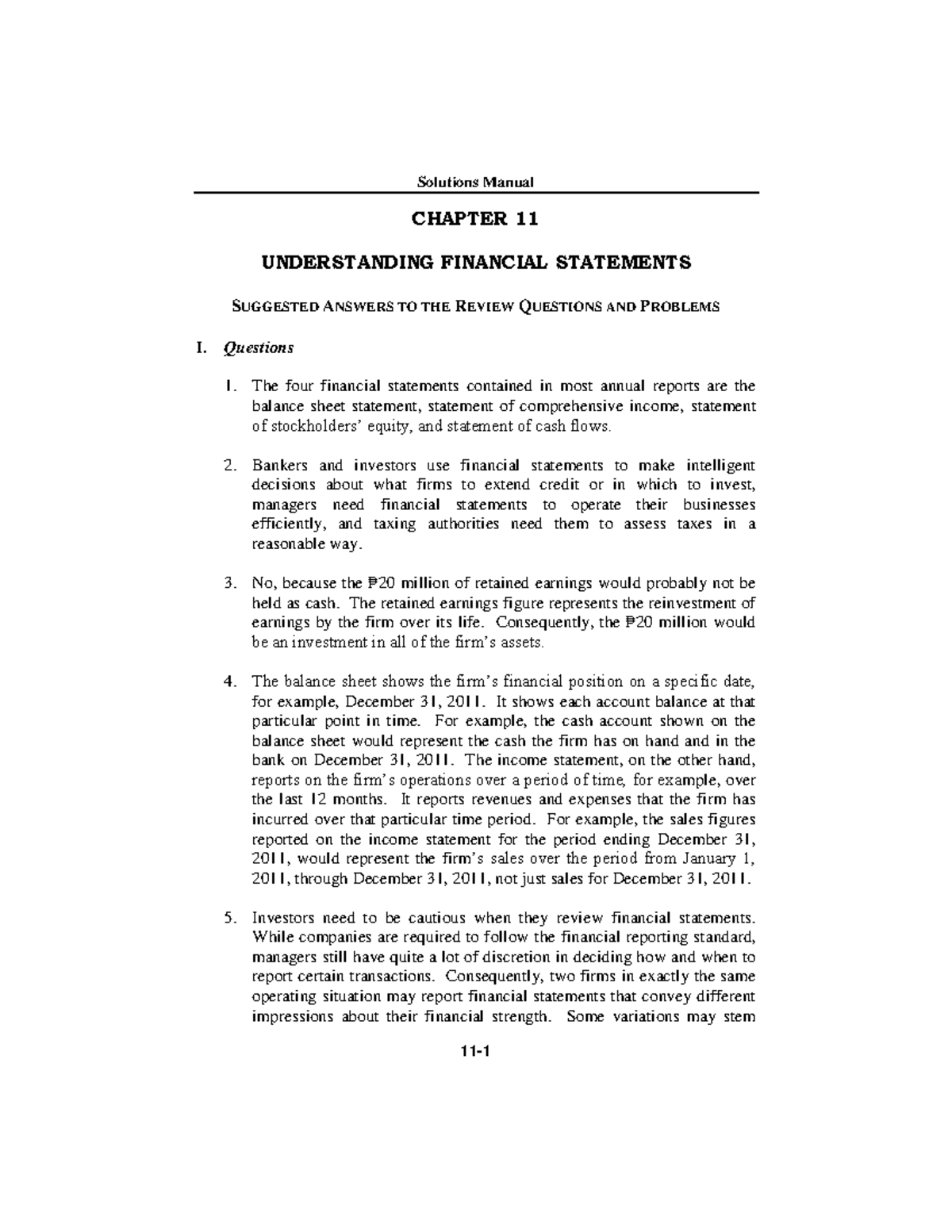 Problem CHAP5 - Lecture notes 1-3 - Solutions Manual CHAPTER 11 ...