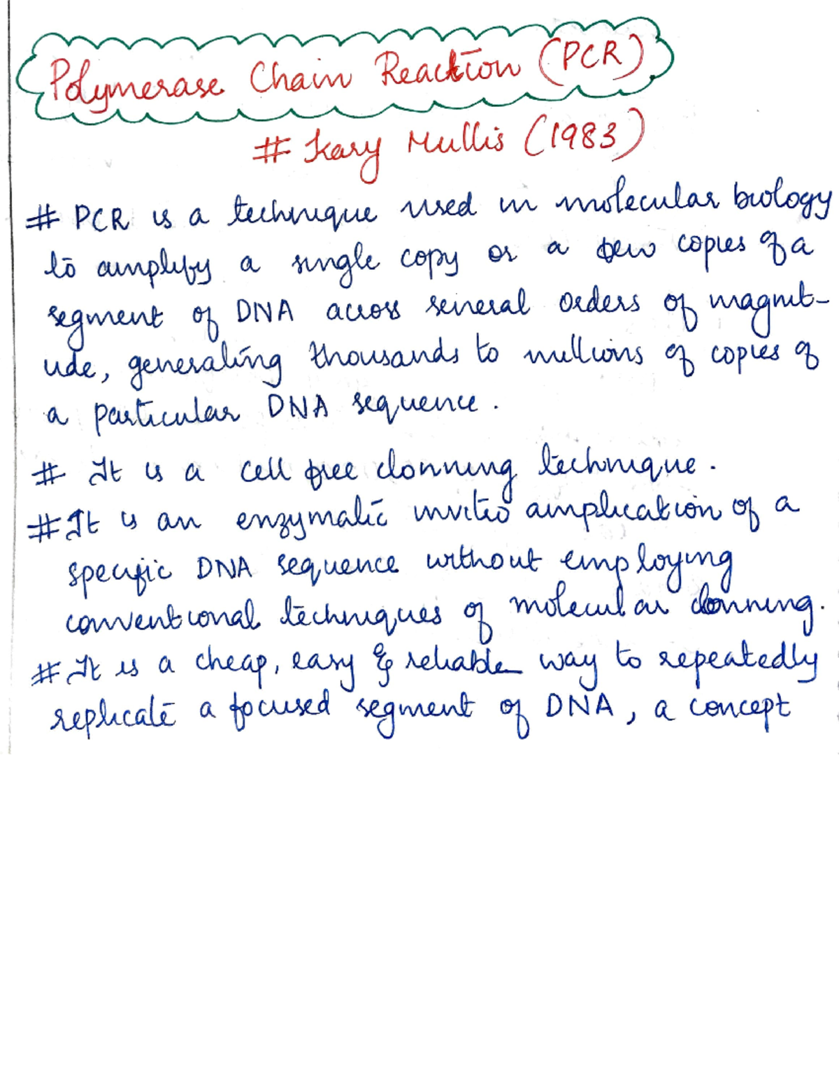 Polymerase Chain Reaction - Organic Chemistry - Studocu