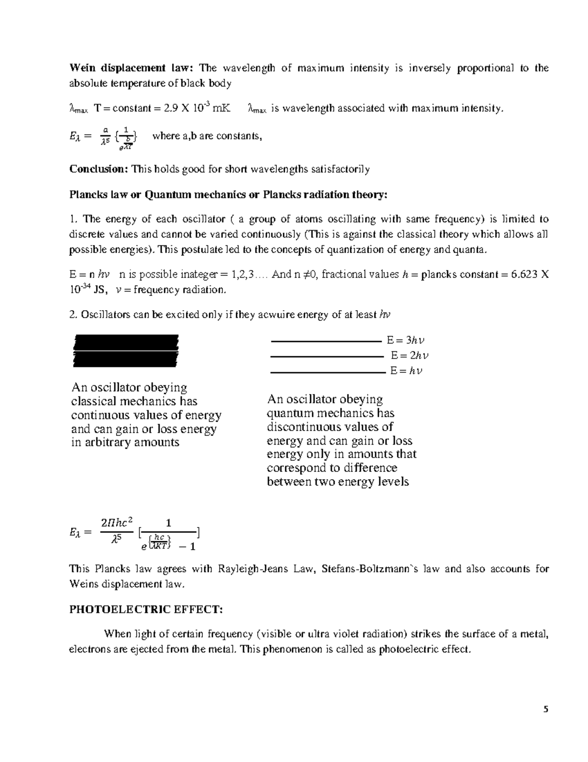 Quantam mechanics basics - Wein displacement law: The wavelength of ...