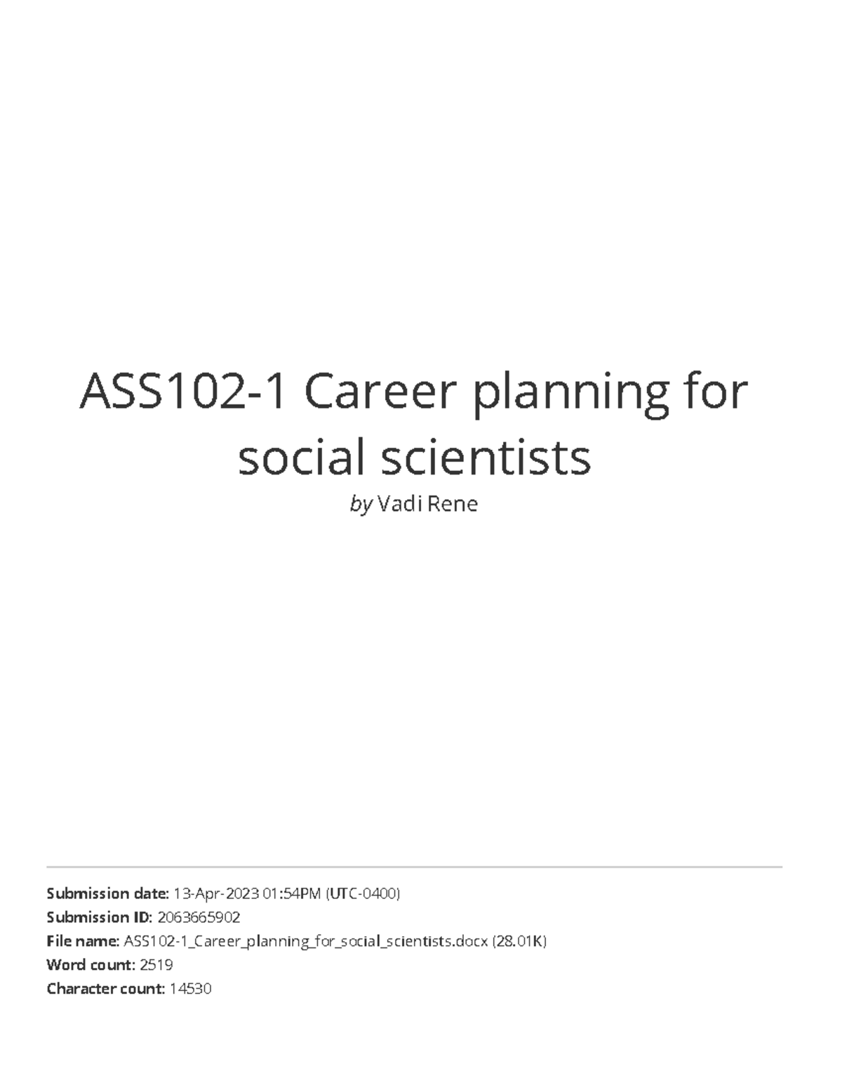 ASS102-1 Career planning for social scientists - ASS102-1 Career ...