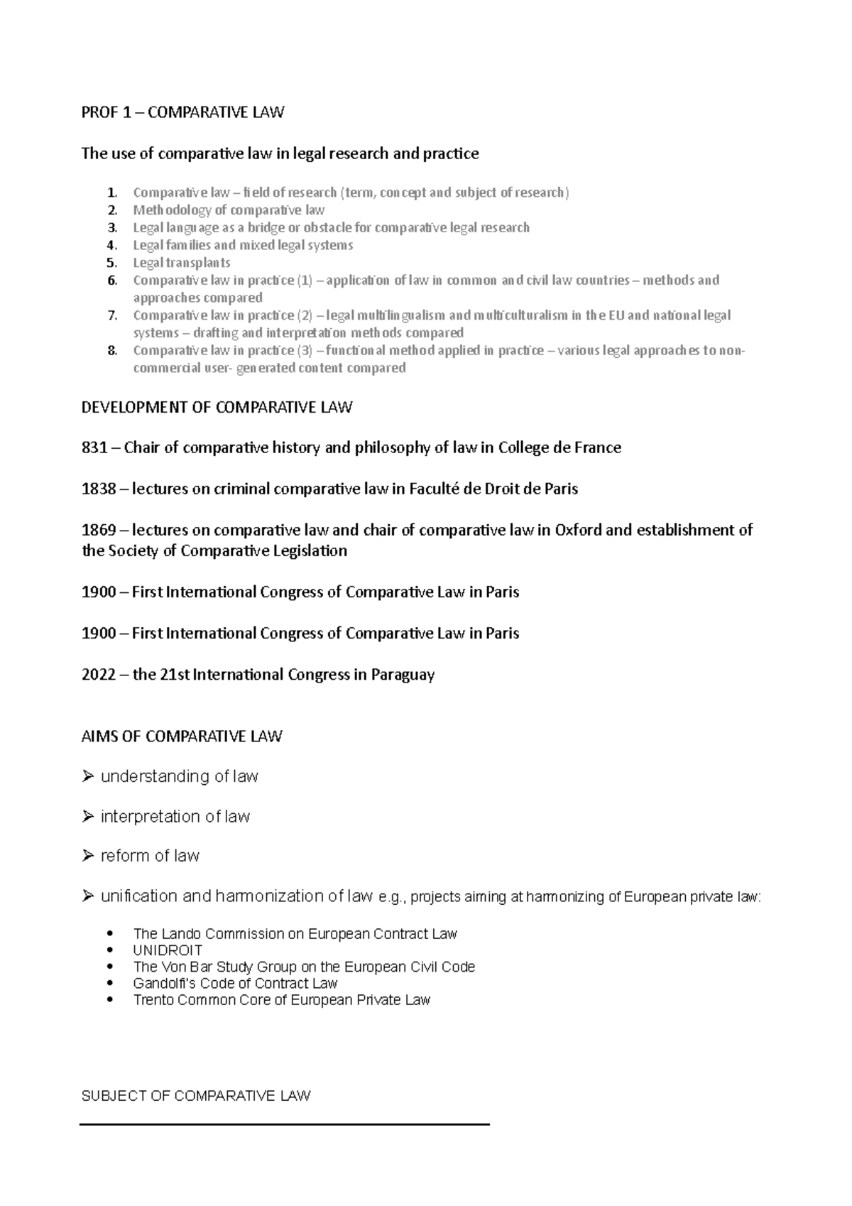 Multiculturalism, Multilingualism and Comparative law - PROF 1 ...