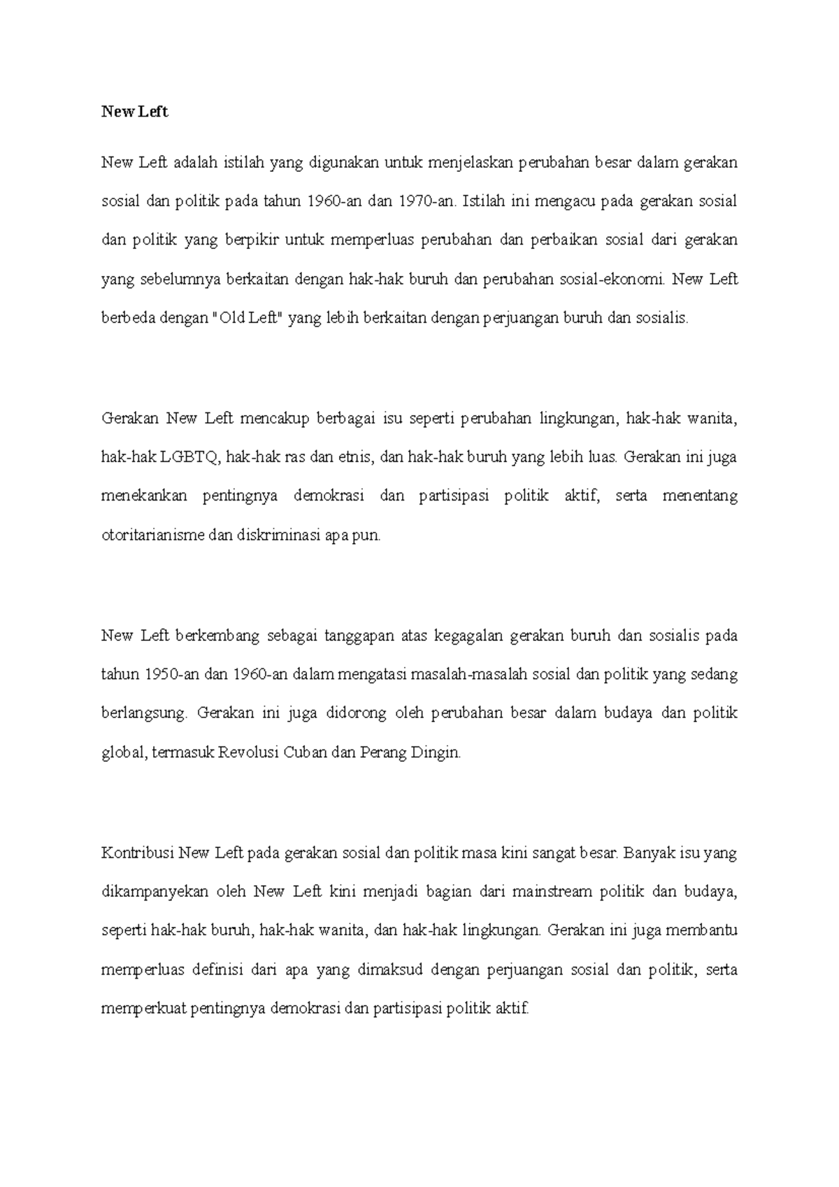 New Left - New Left - New Left New Left adalah istilah yang digunakan ...