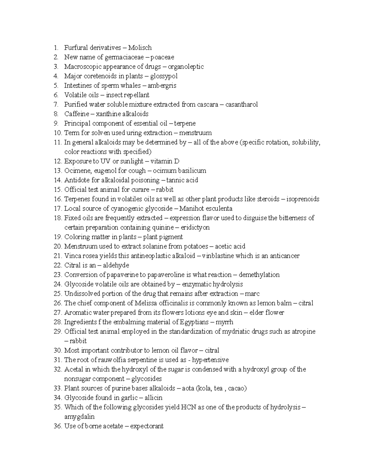 PCOG - PHARMACOGNOSY (NOTES) - Furfural derivatives – Molisch New name ...