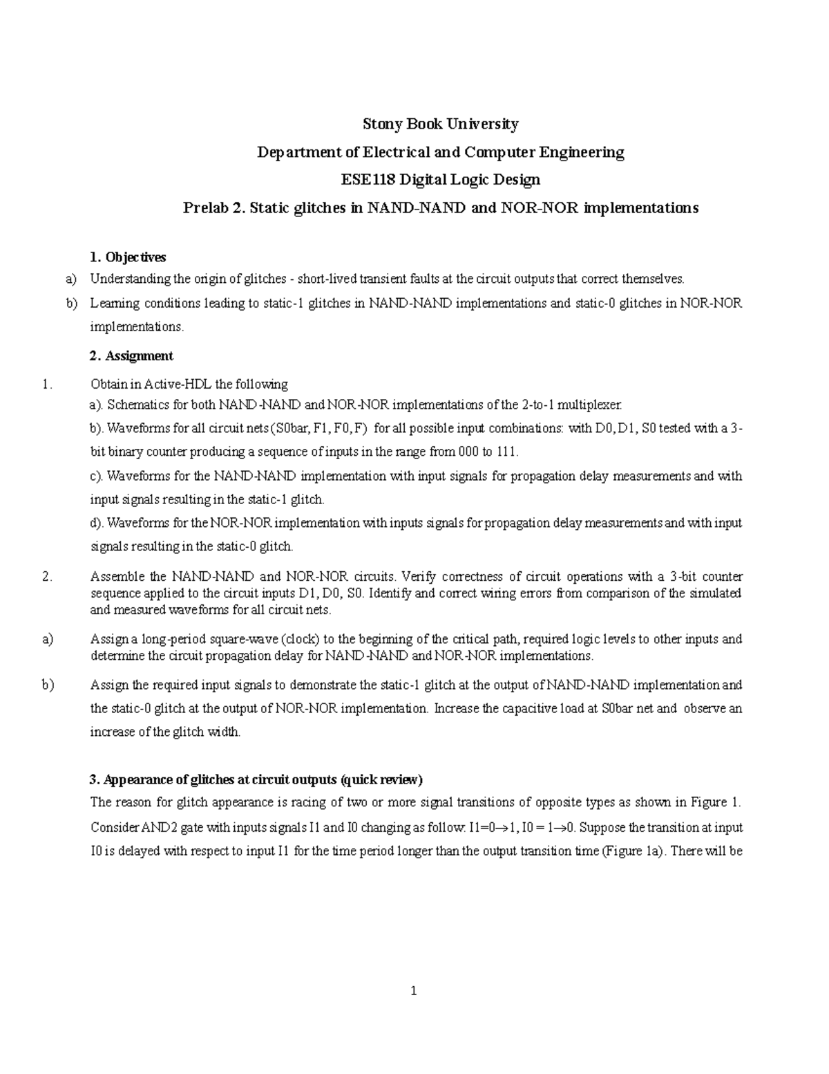 ESE118Prelab 2F24 - Prelab - Stony Book University Department of Electrical and Computer ...
