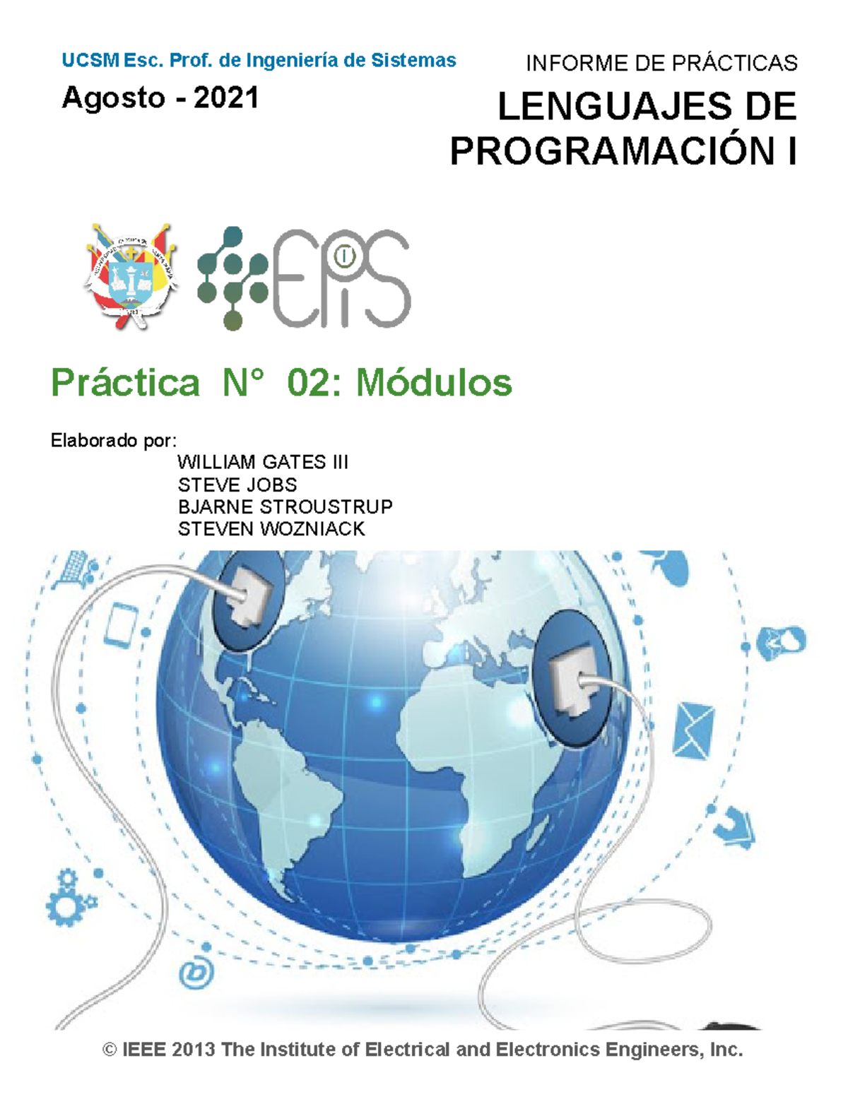 Modelo de informe Practica N° 02 - 2021 - INFORME DE PRÁCTICAS ...