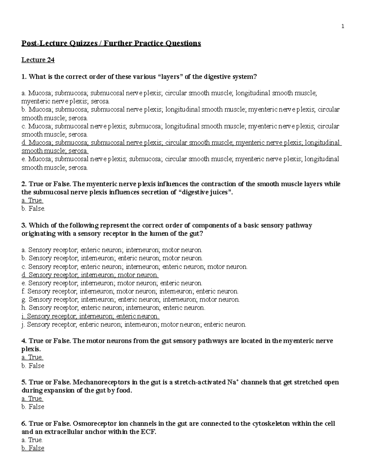 Quiz Lecture 24 answers - Post-Lecture Quizzes / Further Practice Questions Lecture 24 1. What ...