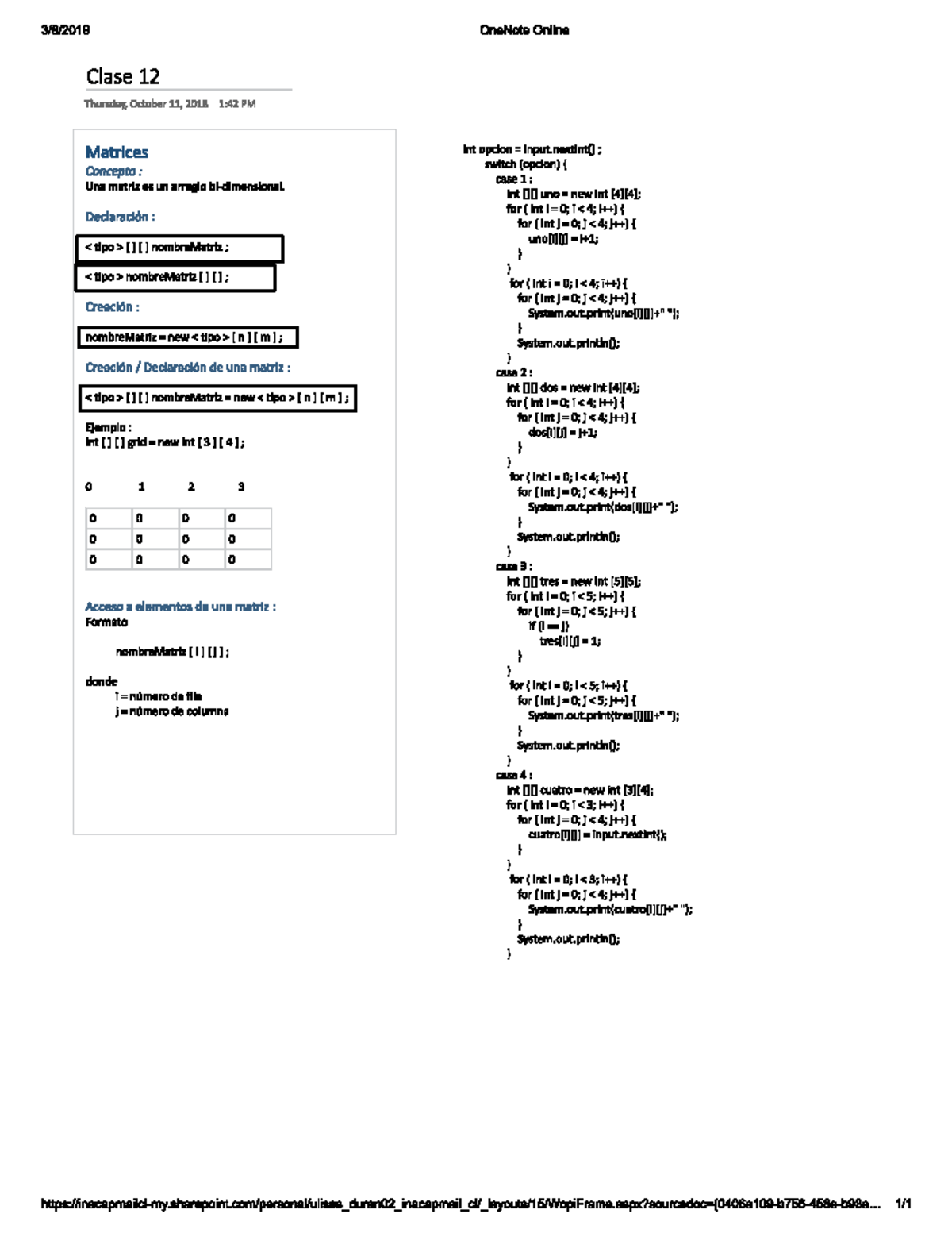 Clase 9 - Matrices - 3/8/2019 Clase 12 Thursday, October 11, 2018 1:42 ...