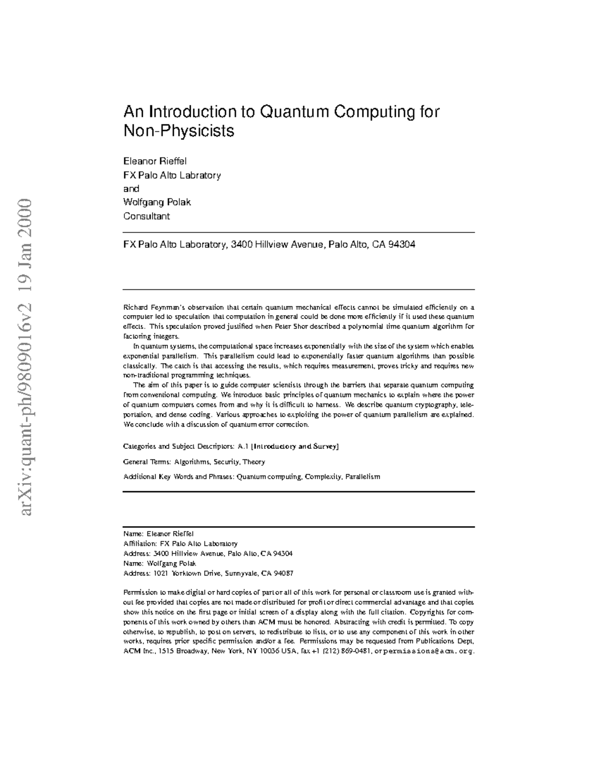 Assignment 1 for Modern Physics - 19 Jan An Introduction to Quantum ...