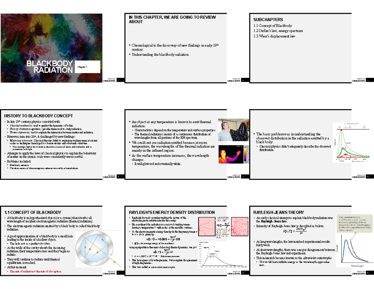 PHY310 Chapter 1 Modern Physics - ####### CONSULTANTSFIRST UP BLACKBODY RADIATION Chapter 1 ...