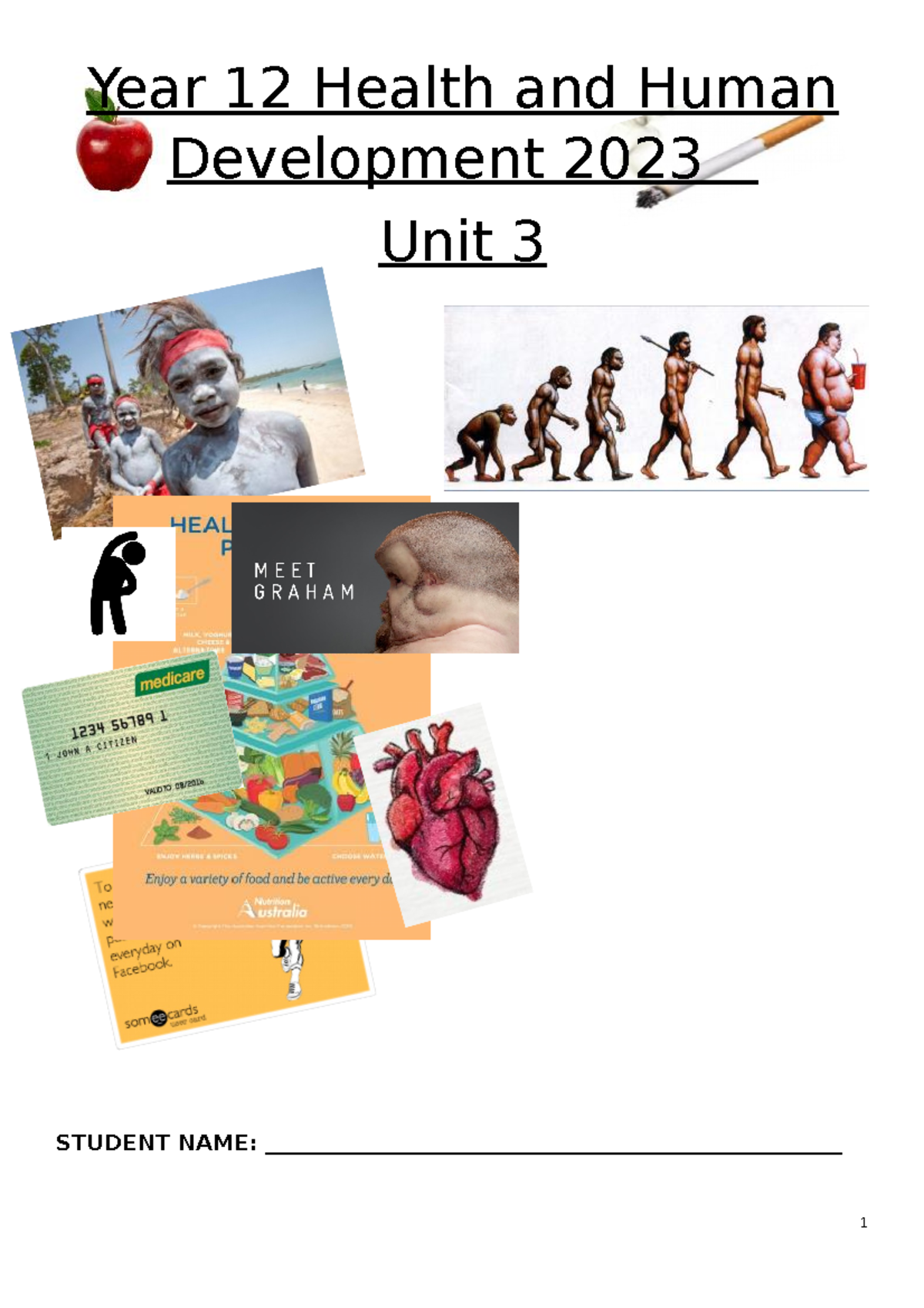 UNIT 3 HHD Student Booklet 2023 - Year 12 Health and Human Development ...
