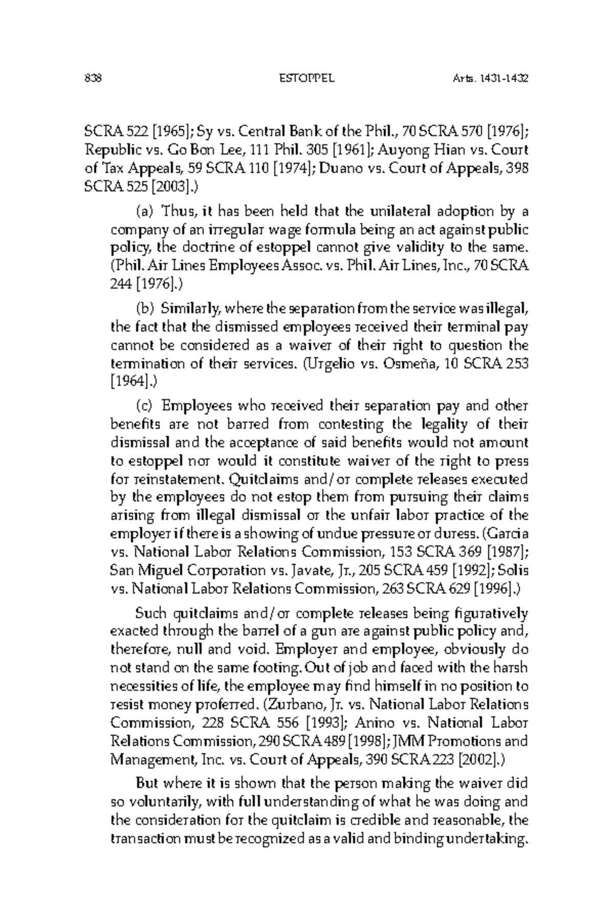 Oblicon 280 - Book: Hector De Leon - 838 ESTOPPEL SCRA 522 [1965]; Sy ...