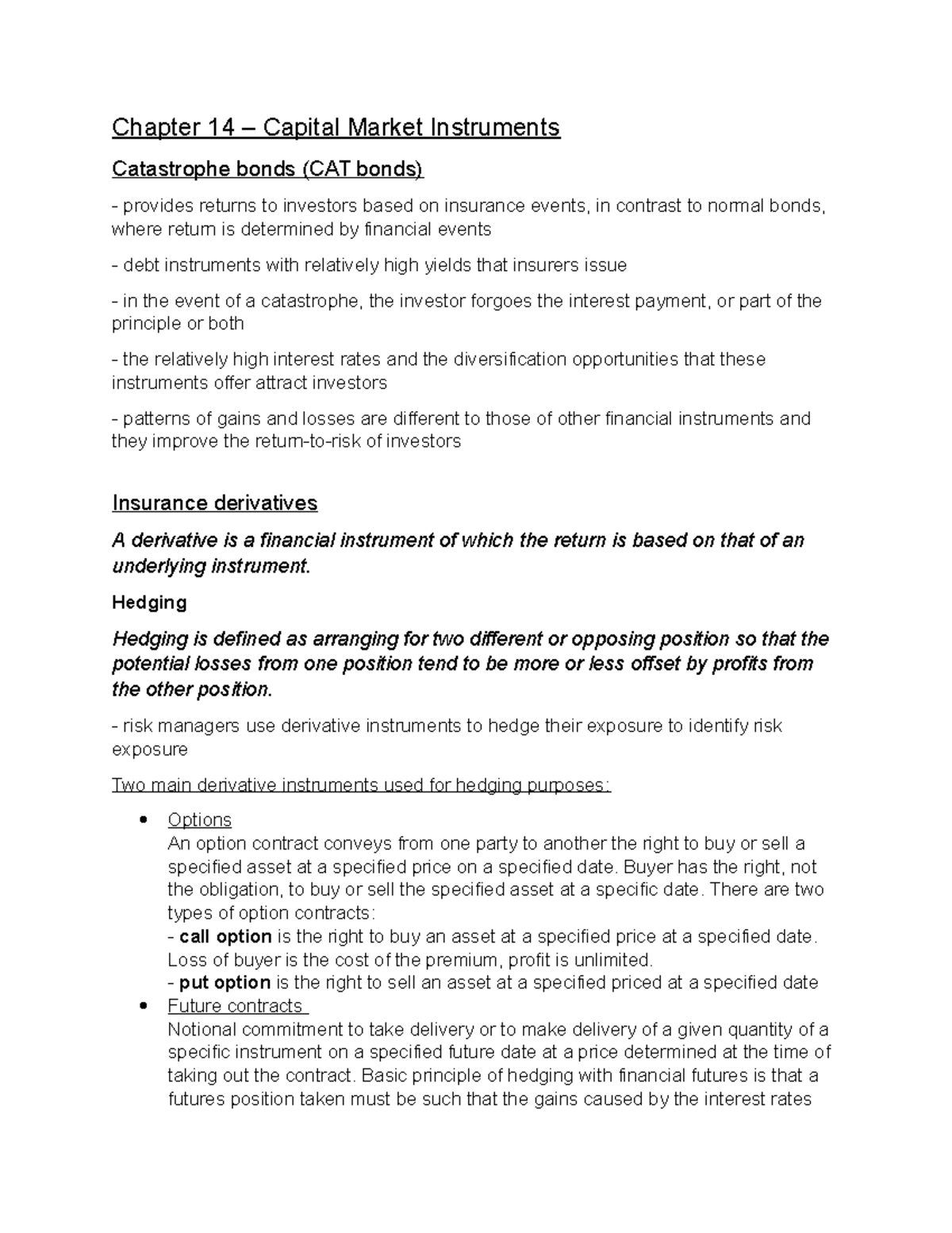 Chapter 14 – Capital Market Instruments - Chapter 14 – Capital Market ...