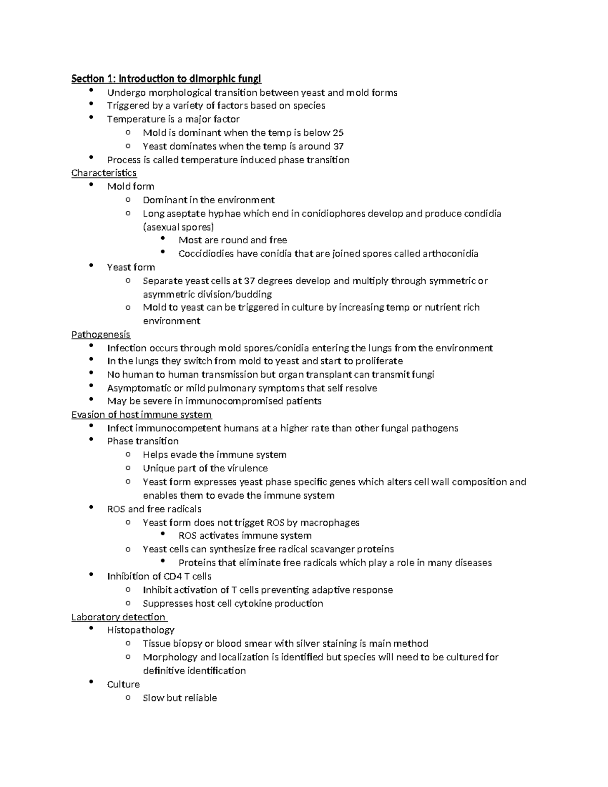 Micro 483 module 8 - personal notes of fungi - Section 1: introduction ...