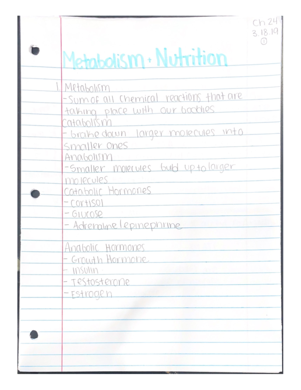 Metabolism - PHYB 302 - Studocu