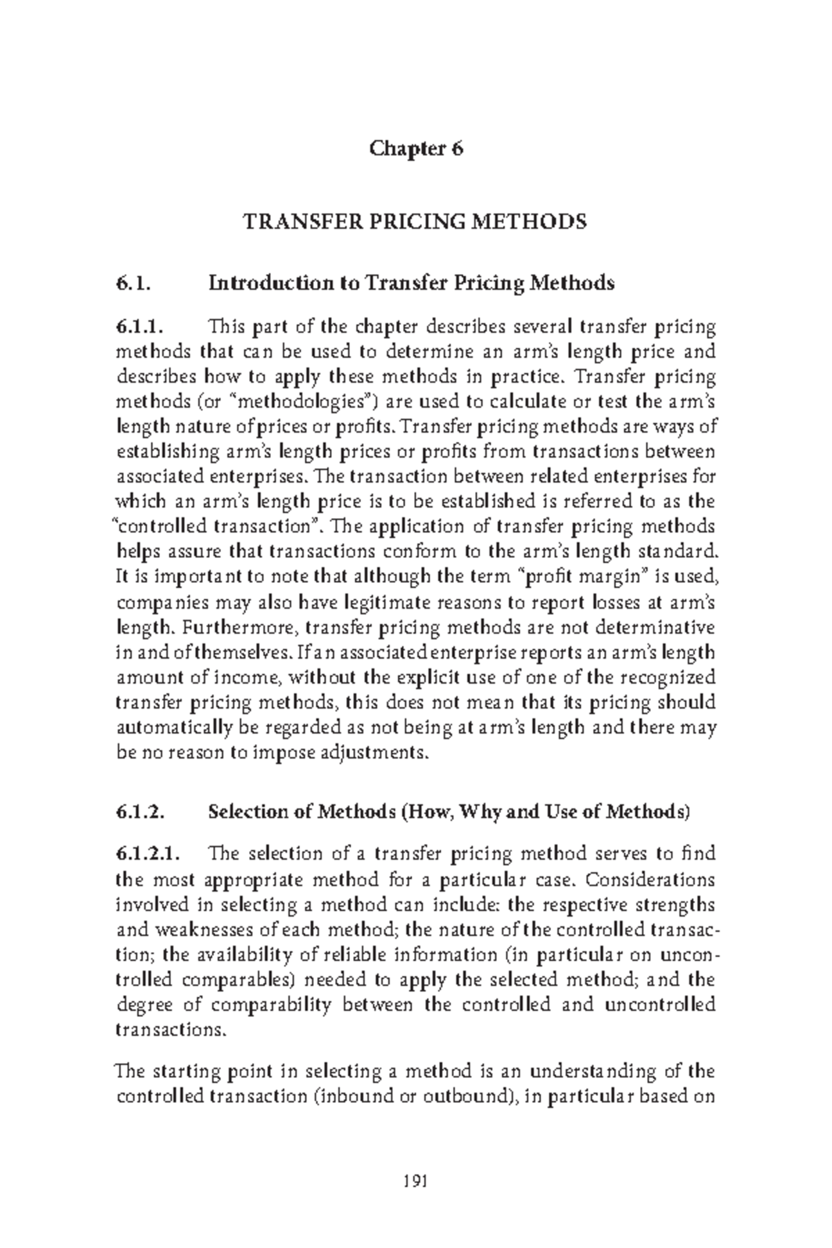 UN Manual Transfer Pricing - Chapter 6 TRANSFER PRICING METHODS 6 ...