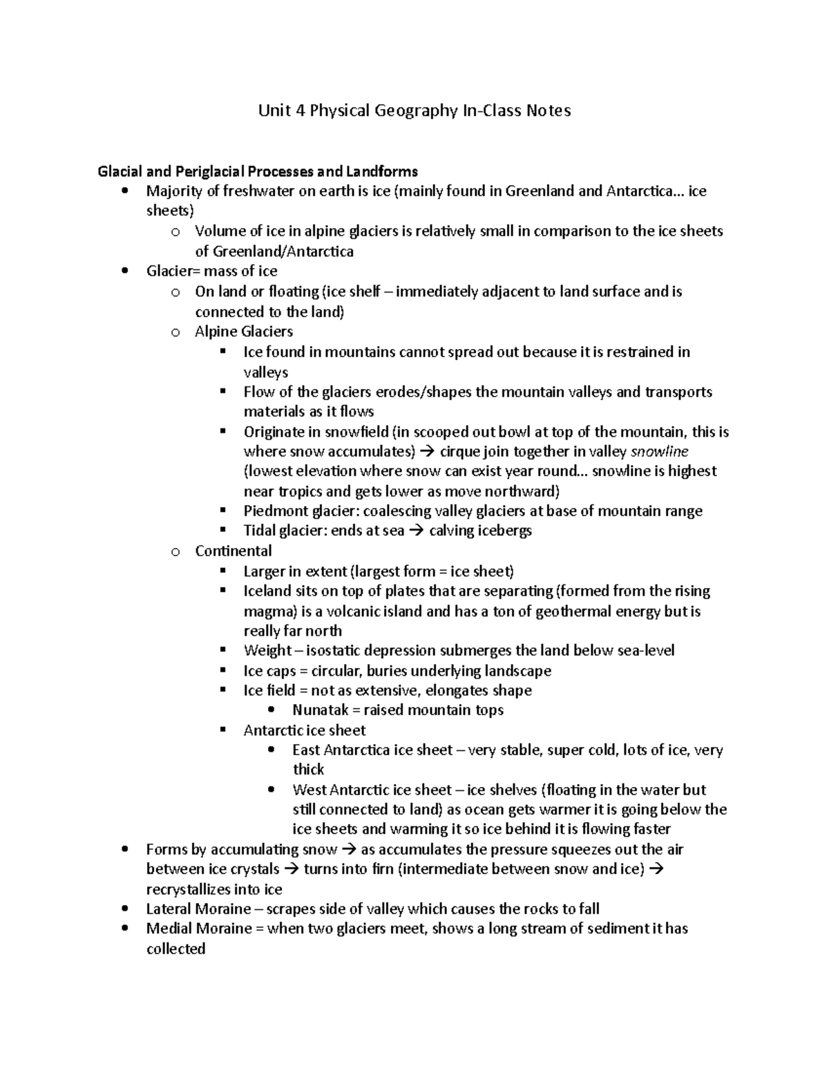 Unit 4 Physical Geo Notes - Unit 4 Physical Geography In-Class Notes ...