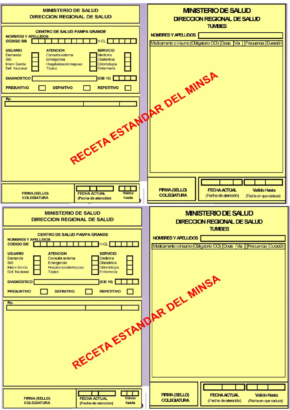 Modelo DE Receta Medica - MINISTERIO DE SALUD MNISTERIO DE SALUD ...