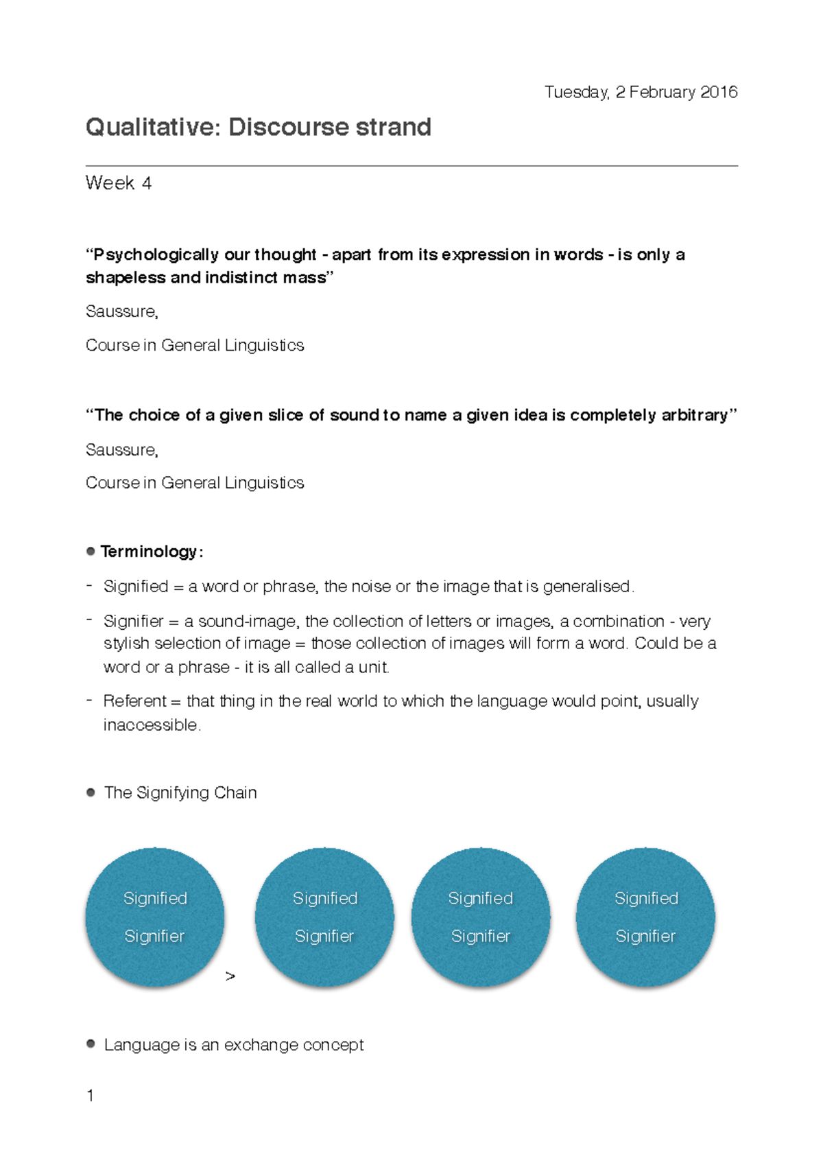 Researching Psychology Qualitative Week 4 - Tuesday, 2 February 2016 ...