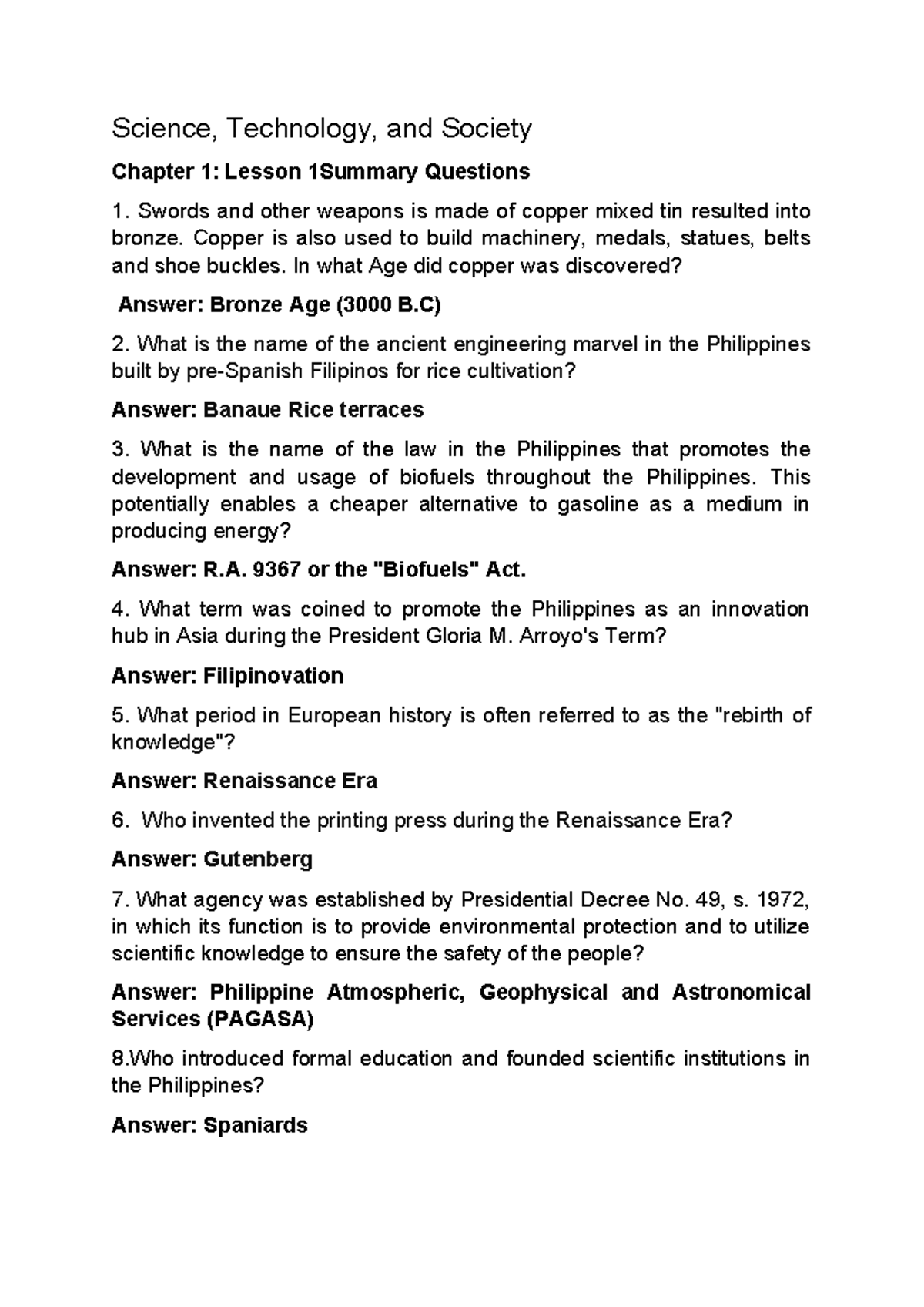 Science-technology - .... - Science, Technology, and Society Chapter 1 ...