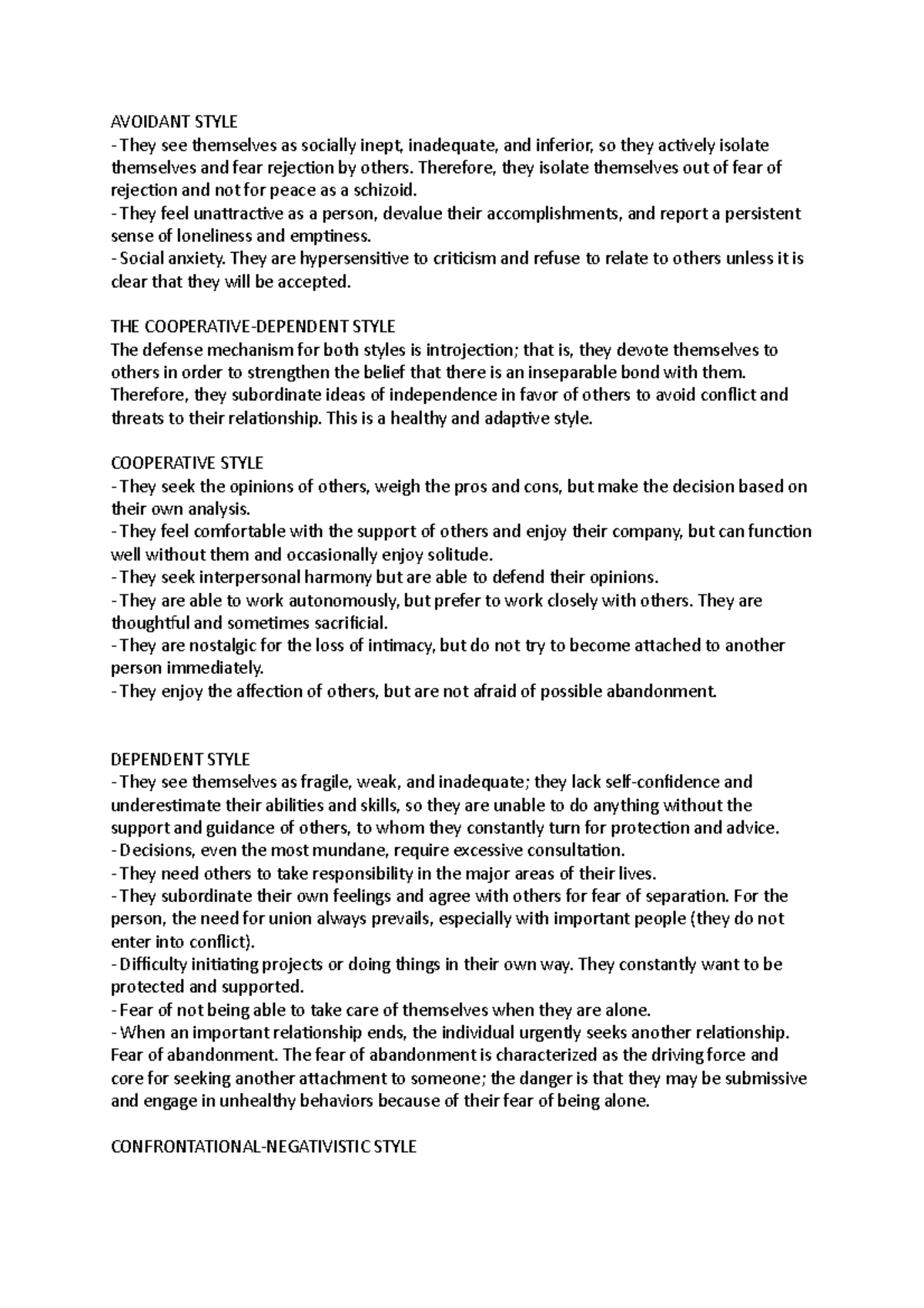 Avoidant Style - Positive Psychology - AVOIDANT STYLE They see ...