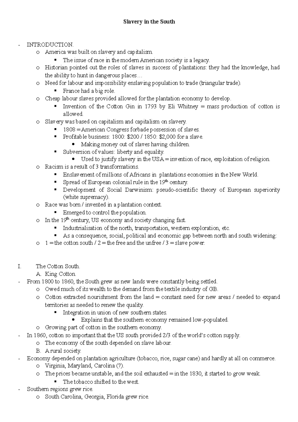 07 - 15-11-2016 - Slavery in the South - Slavery in the South ...