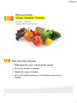 Seminar 2 - Macronutrients Part 3 Fat - (Bsc. Dietetics (Hons) (IIUM ...