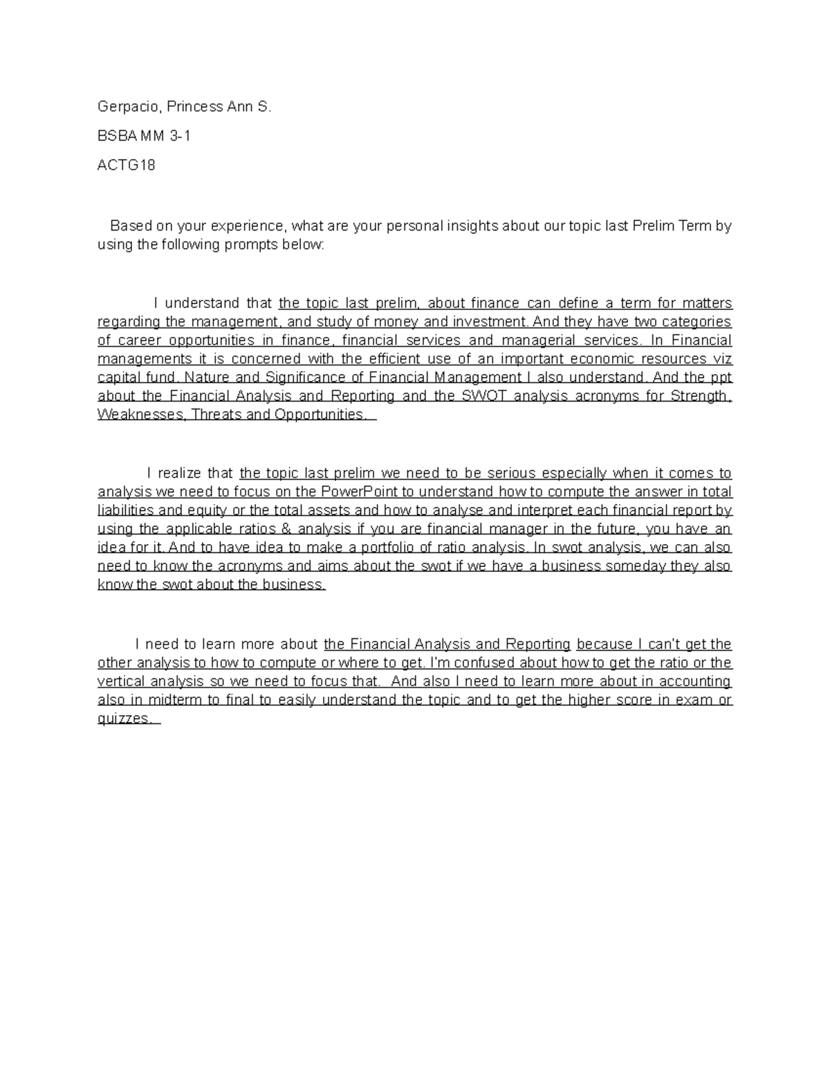 ACTG18 - hbbj - Gerpacio, Princess Ann S. BSBA MM 3- ACTG Based on your ...