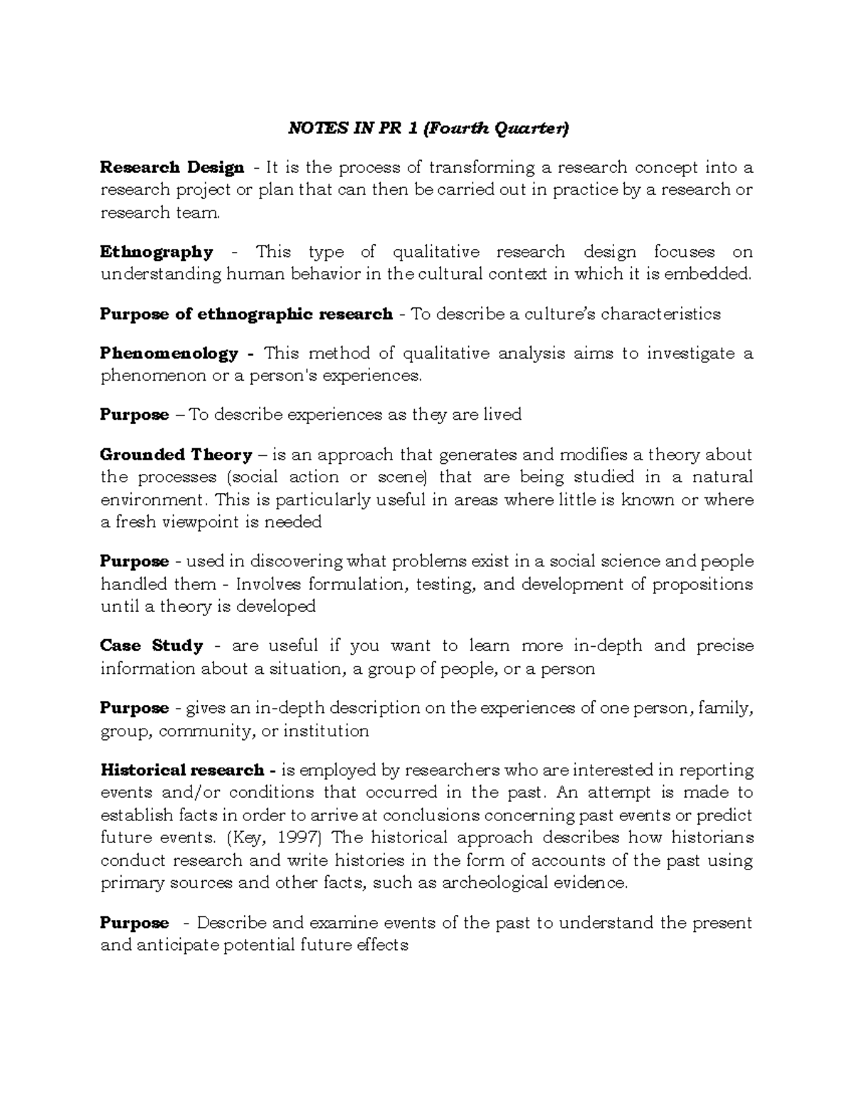 Notes-in-PR1-4th-Quarter - NOTES IN PR 1 (Fourth Quarter) Research ...