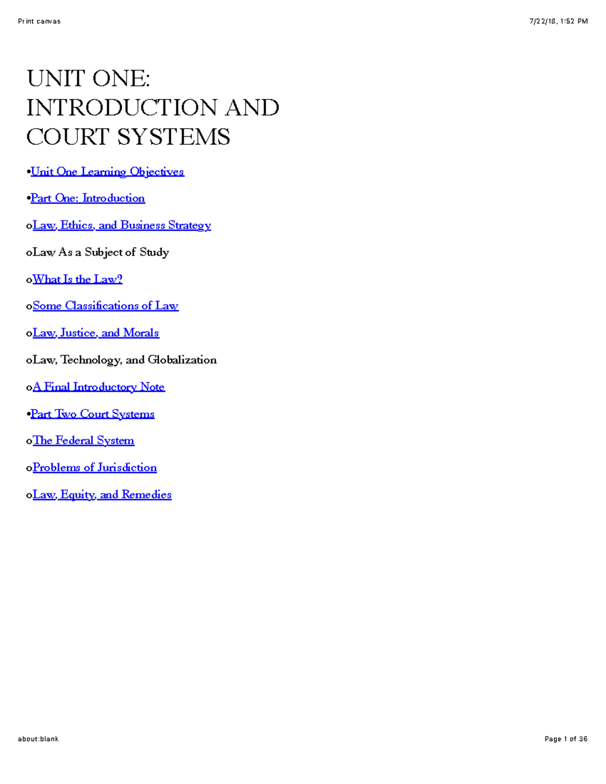 Unit1 TB Business Law - Textbook for Unit 1 - Print canvas 7/22/18, 1 ...